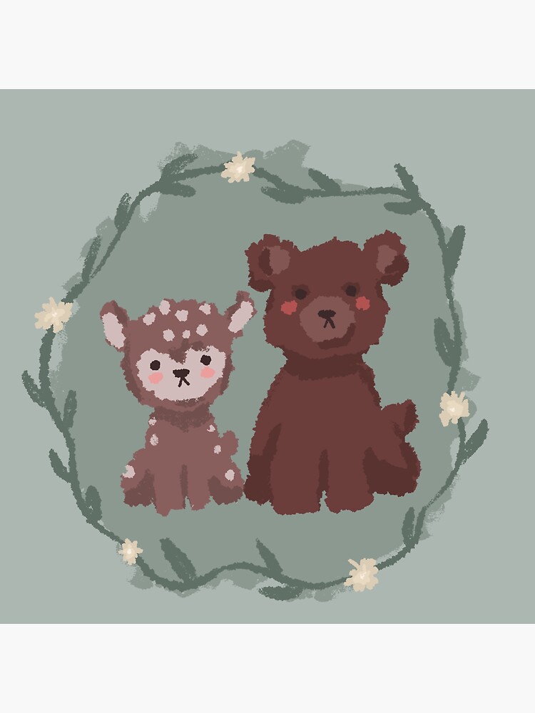"Bear and Deer" Sticker for Sale by CyanCollette | Redbubble
