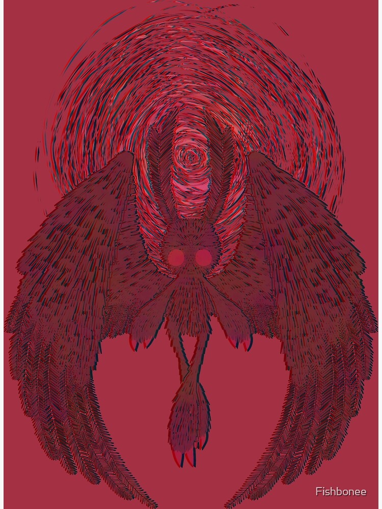 "Mothman in Red" Poster for Sale by Fishbonee | Redbubble