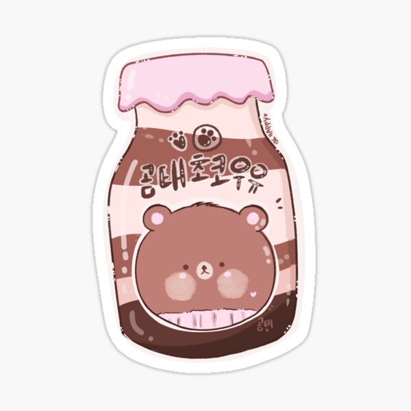 "Cute chocolate milk teddy bear" Sticker for Sale by SowonHF | Redbubble