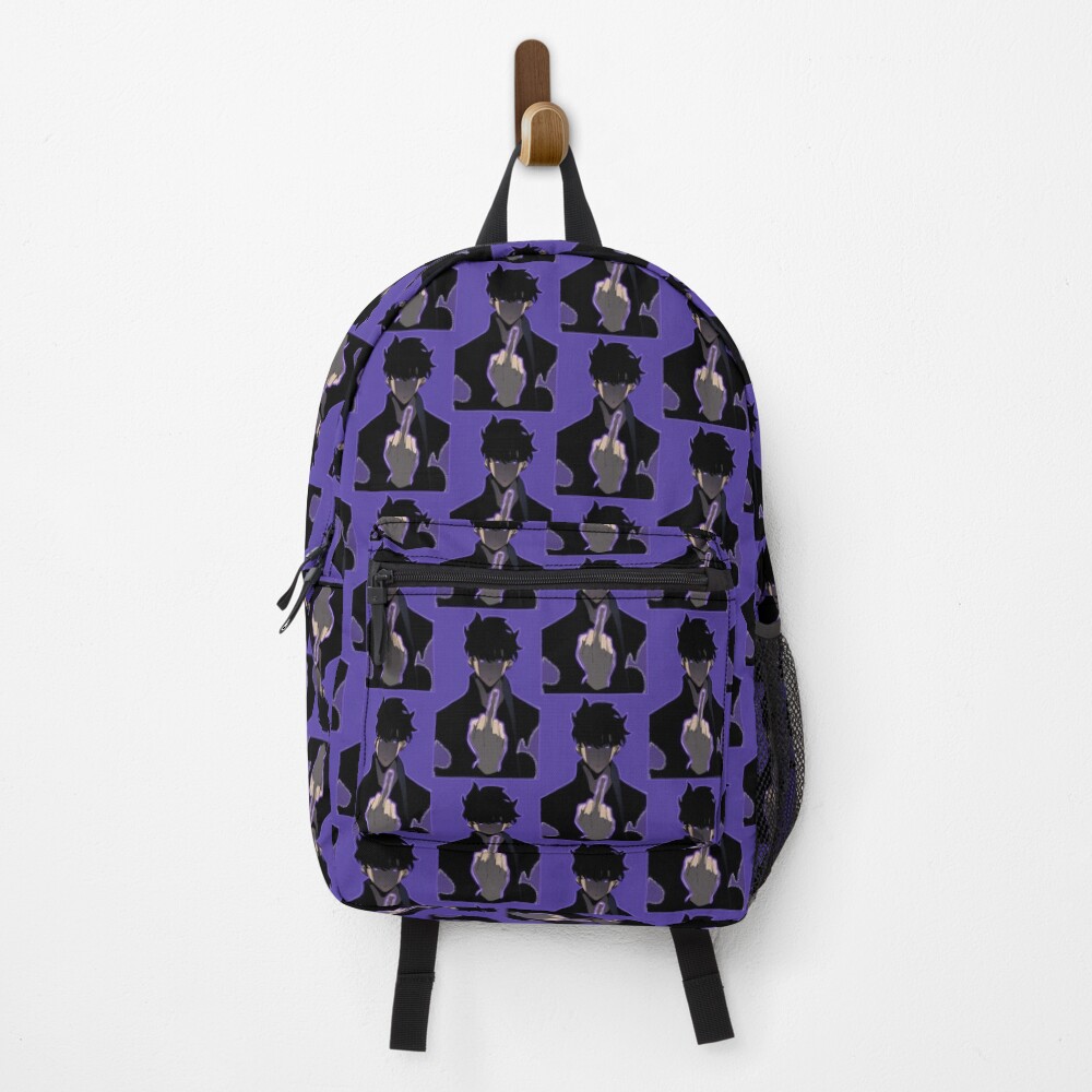"Solo Leveling - Sung Jin Woo Middle Finger" Backpack by vAnime | Redbubble