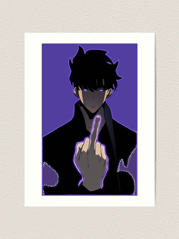 "Solo Leveling - Sung Jin Woo Middle Finger" Art Print for Sale by ...
