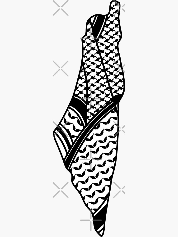 "Kufiyah Free Palestine Map " Sticker for Sale by Kharbash | Redbubble