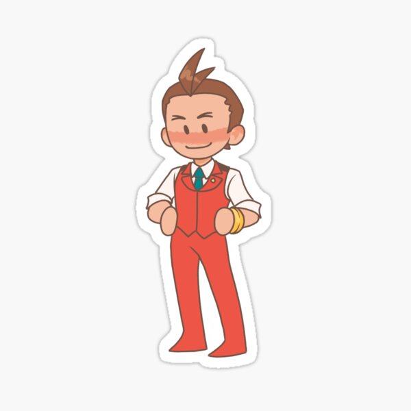 "Apollo Justice" Sticker for Sale by anchovy-paste | Redbubble