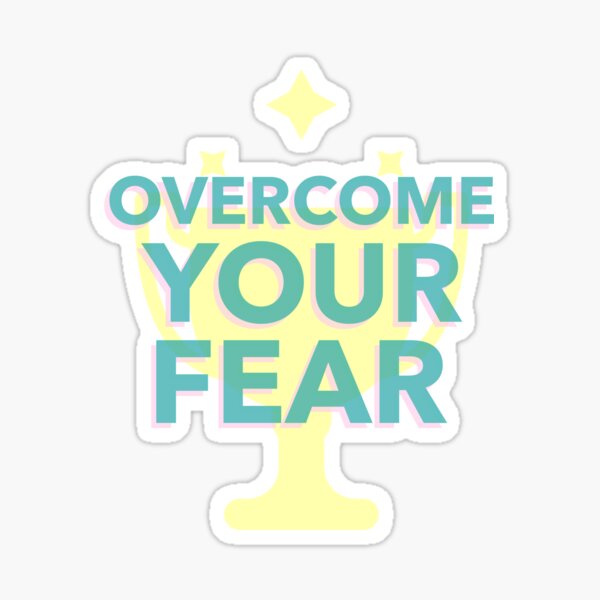 "Overcome your fear trophy sparkle" Sticker for Sale by Blackvz | Redbubble
