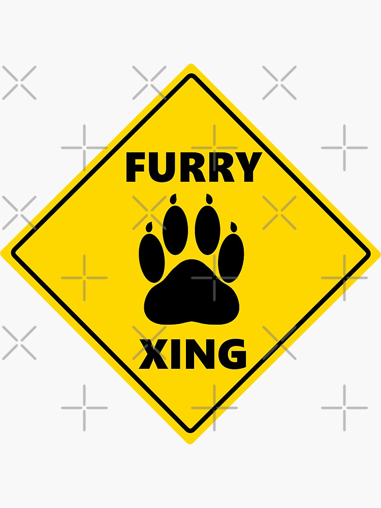 "FURRY XING Sign" Sticker for Sale by johnalpaca | Redbubble