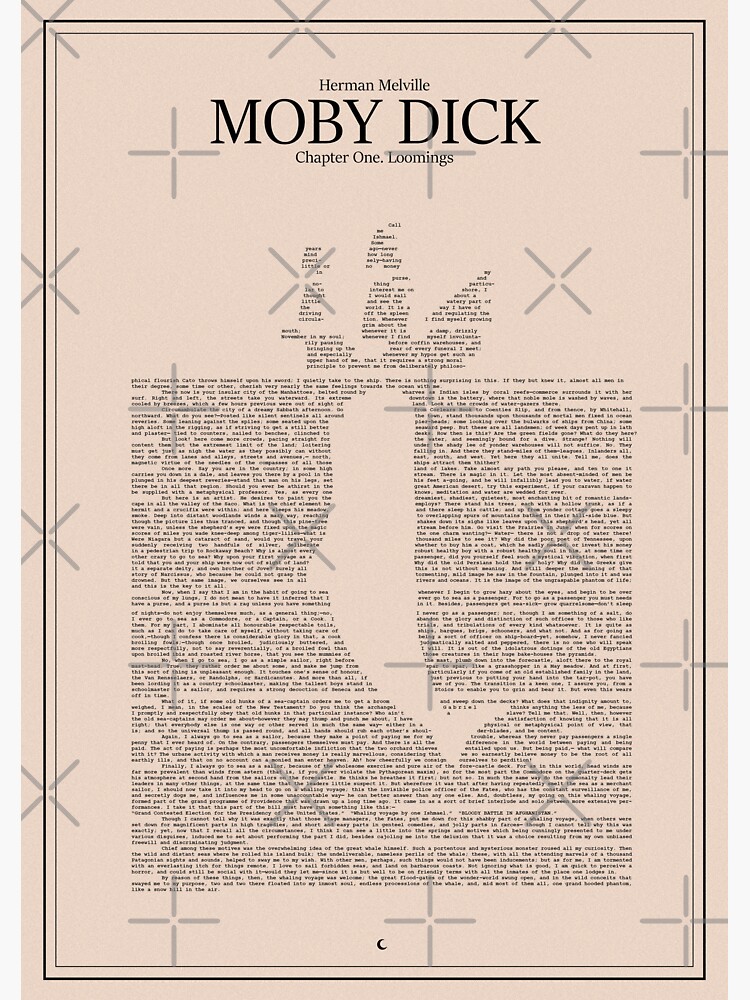 "Moby Dick Chapter One" Sticker for Sale by Petite-Lune | Redbubble