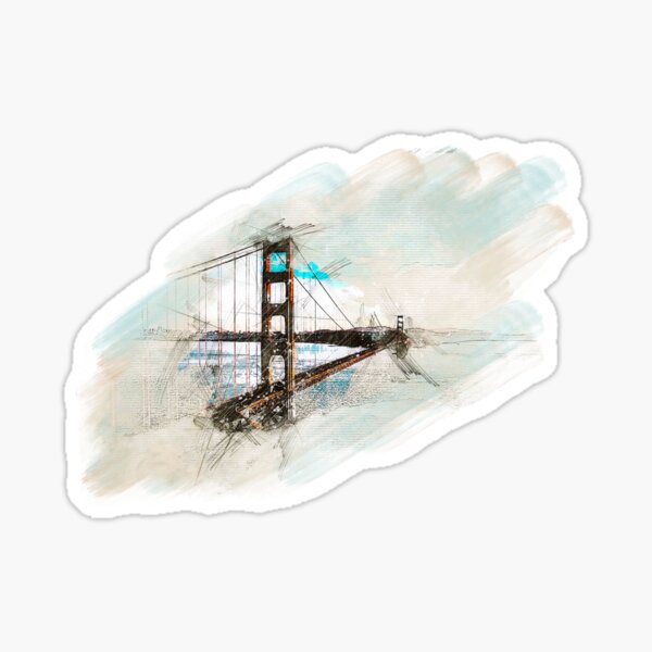 "Golden Gate Bridge" Sticker for Sale by CREATIVEGAUR | Redbubble