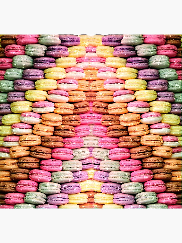"Macarons Tower stripes Pastry Pattern Rainbow Pastel Pop" Sticker for ...