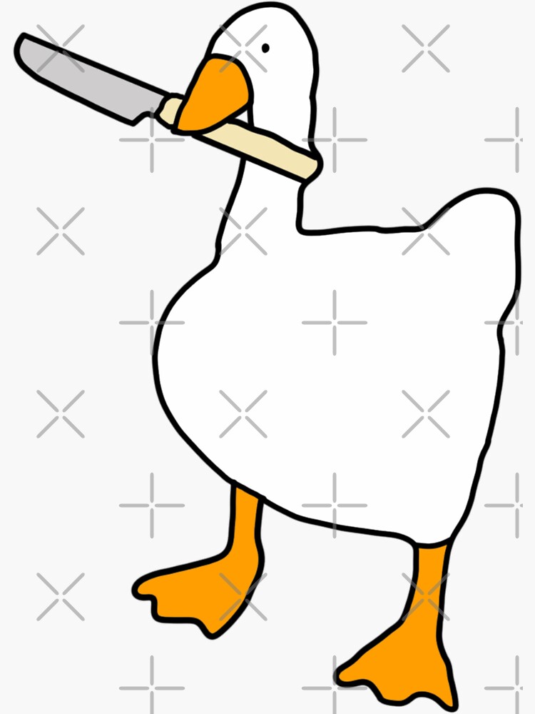 "Goose with knife - Untitled goose game " Sticker by TheUndeadDesign ...