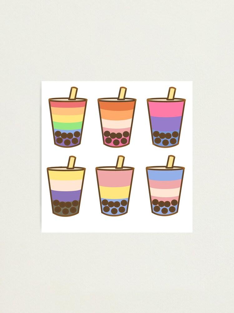 "LGBTQ+ Pride Boba Tea Sticker Pack" Photographic Print by ...