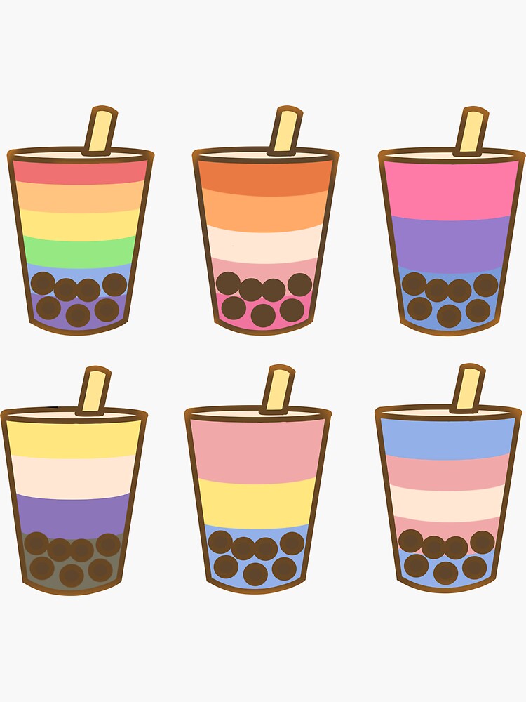 "LGBTQ+ Pride Boba Tea Sticker Pack" Sticker by matricariapng | Redbubble