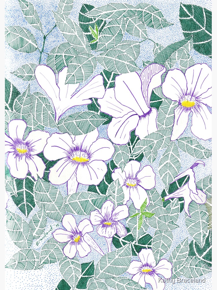 "Original Art - White and Purple Tyrone Flowers" Sticker for Sale by ...