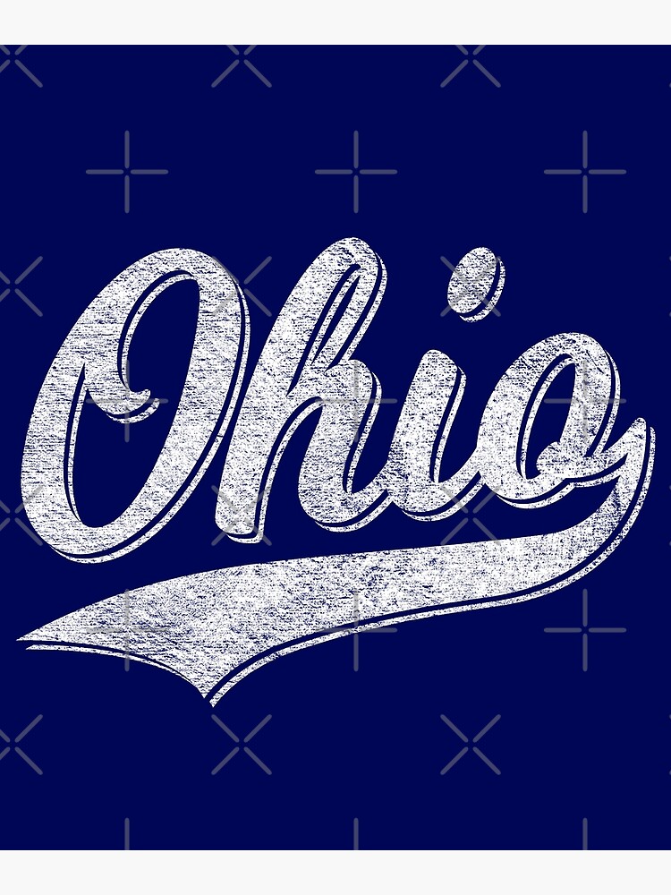 "STATE OF OHIO SCRIPT CURSIVE TEXT (DISTRESSED WHITE)" Poster by ...