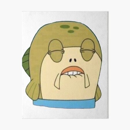 "Fish From SpongeBob Biting Lip" Art Board Print for Sale by brooke ...