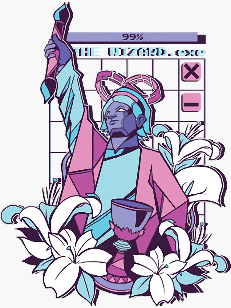 "Vaporwave Wizard " Sticker for Sale by LachDari | Redbubble