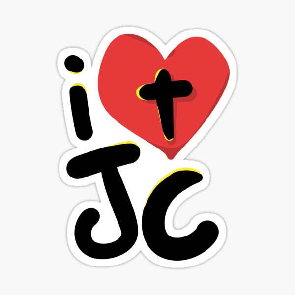 "I Heart JC Cross Jesus Christ Gift" Sticker for Sale by TTFMerch ...