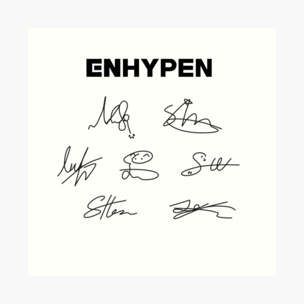 "ENHYPEN logo with signature pack" Art Print for Sale by yeasitrus ...
