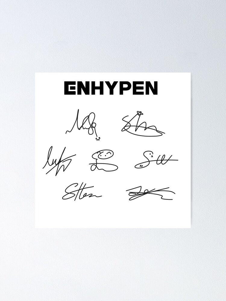 "ENHYPEN logo with signature pack" Poster for Sale by yeasitrus | Redbubble