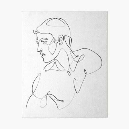 "Handsome Male one line face art aesthetic profile" Art Board Print by ...