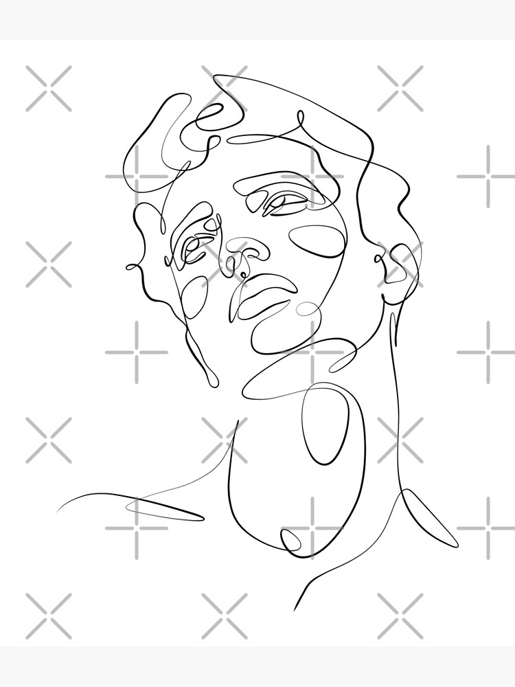 "Elegant aesthetic male portrait. Handsome men one line art ...