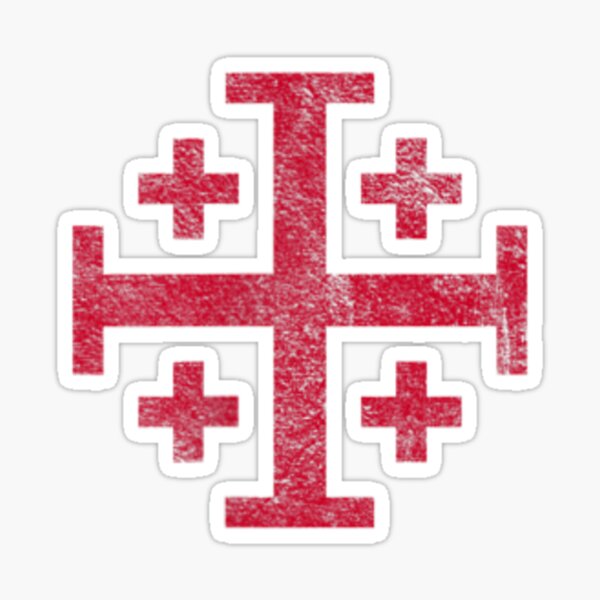 "Knight-s-Templar-Jerusalem-Cross-Kingdom-Of-Jerusalem" Sticker for ...