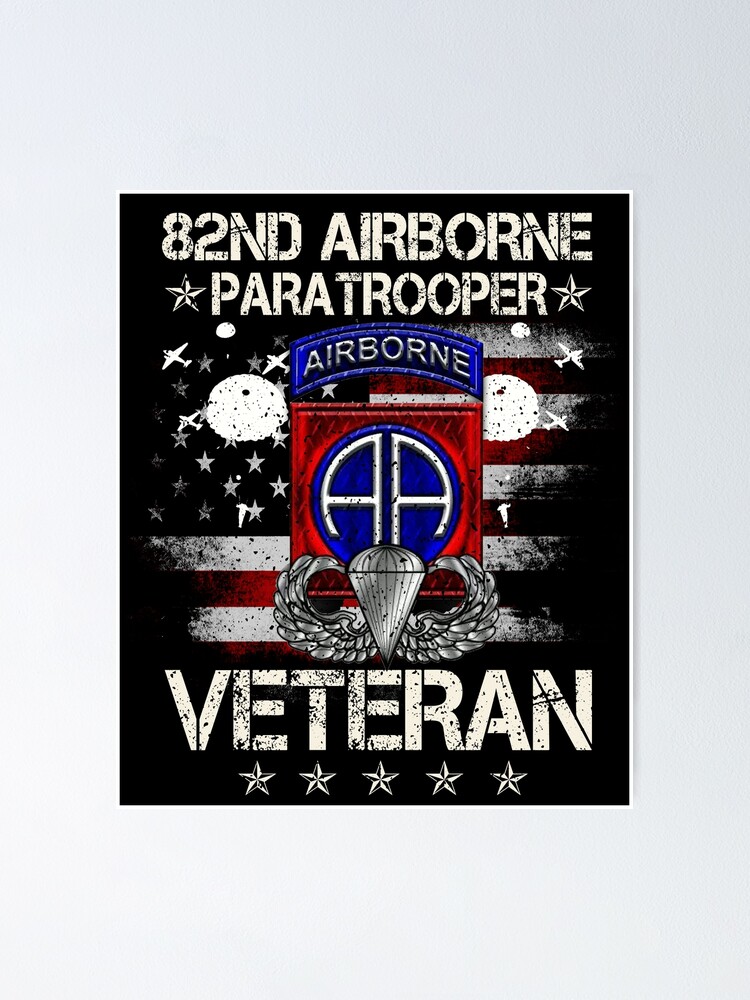 "82nd Airborne Paratrooper Veteran - Men Women" Poster for Sale by ...