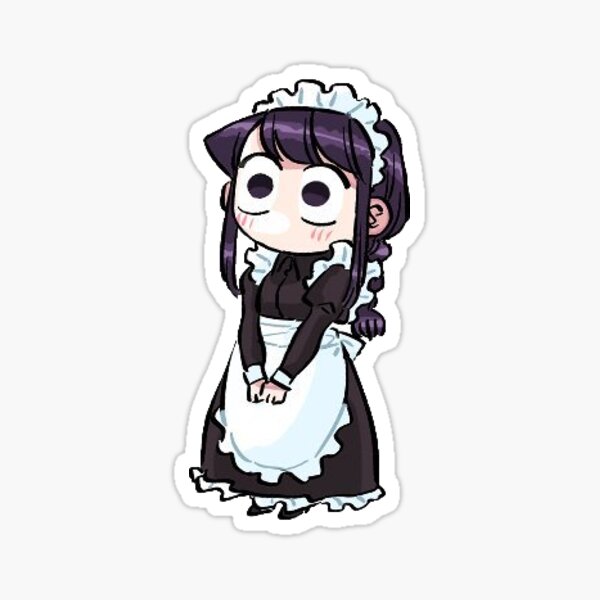 "Komi Shouko Chibi Maid (Small)" Sticker for Sale by Bambeau | Redbubble