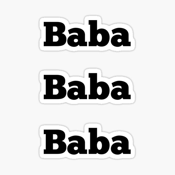 "Baba" Sticker for Sale by scaleupincome | Redbubble