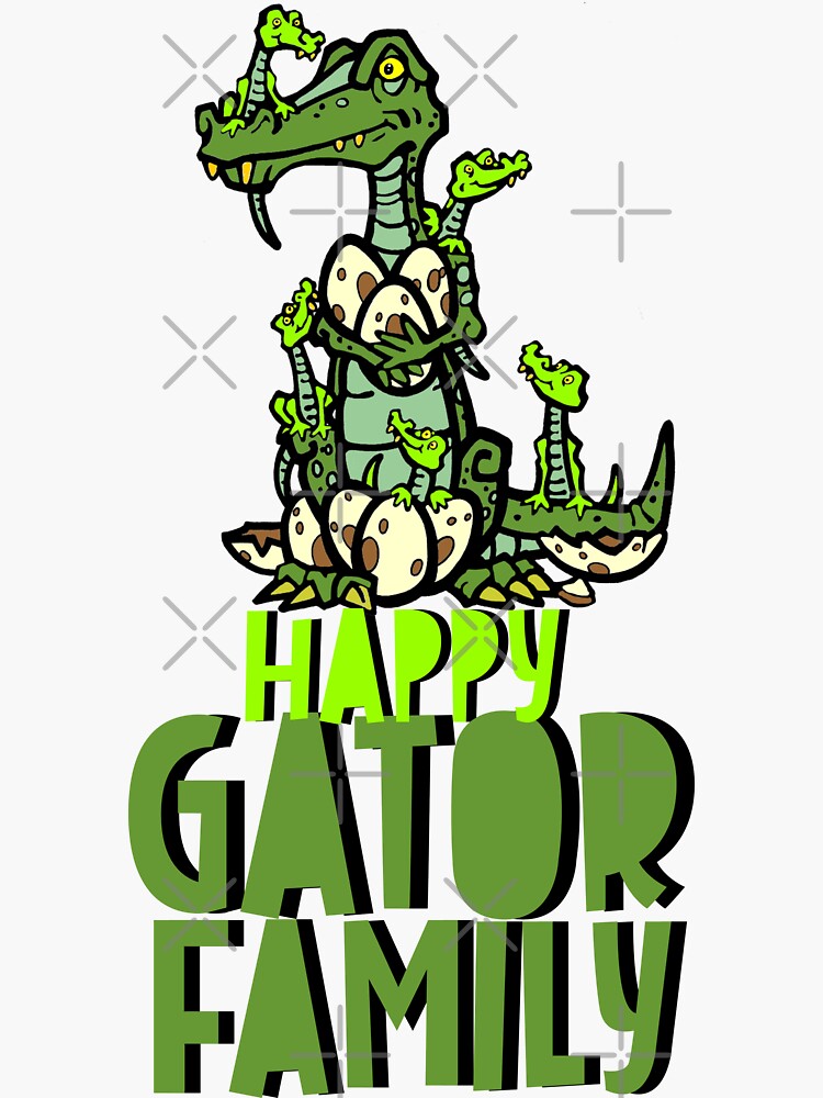 "Happy Gator Family" Sticker for Sale by sandpiperstudio | Redbubble