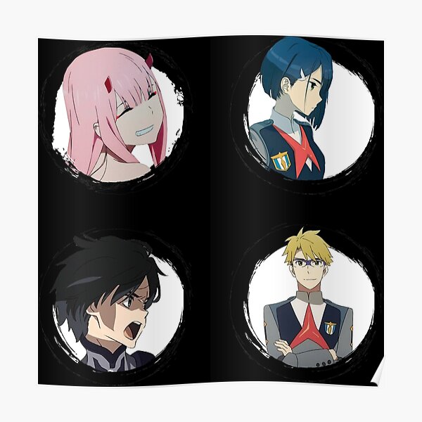 "Darling in the Franxx, Hiro, Goro, Ichigo, Zero two pack" Poster for ...