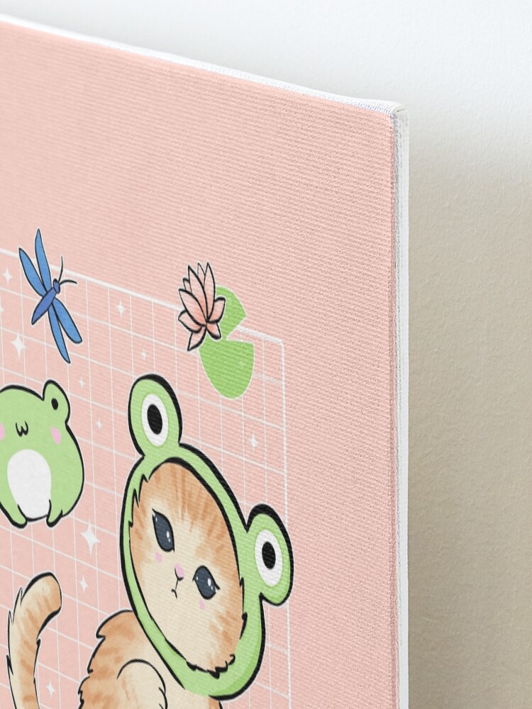 "Kawaii Toads and Cat with Frog Hat Japanese Retro 90s Cottagecore ...