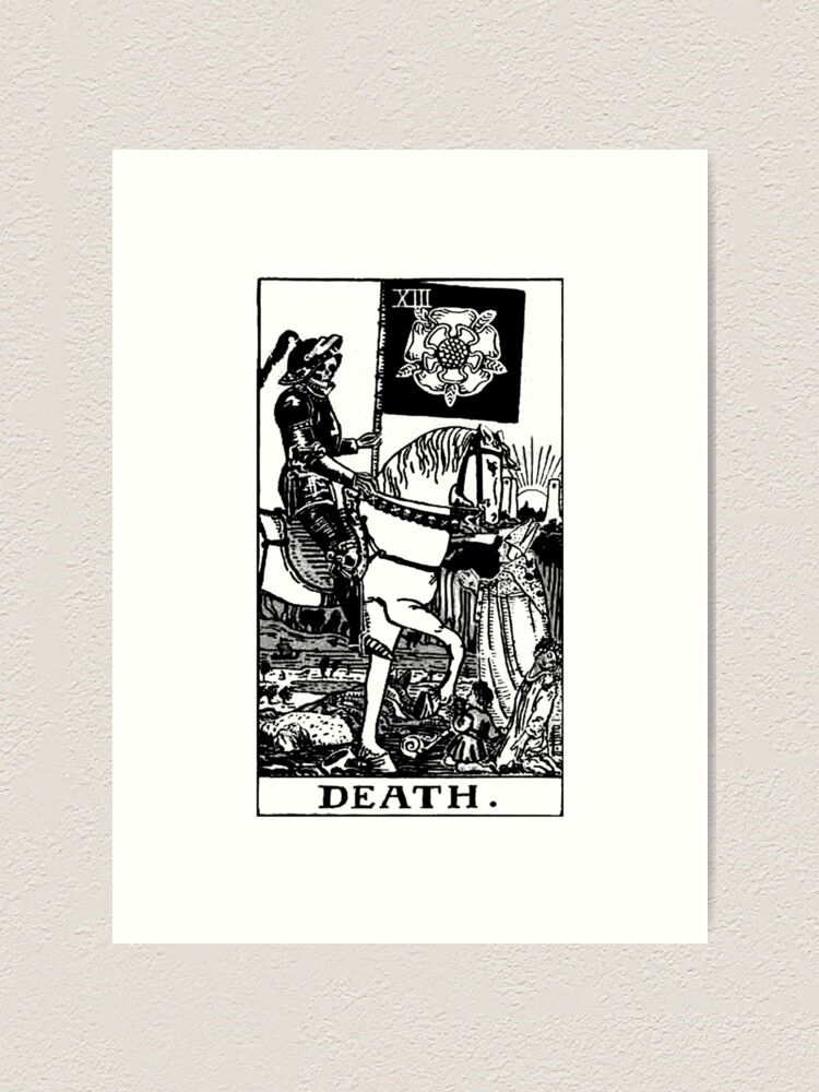 "Black and White Death Tarot Card " Art Print by studi03 | Redbubble