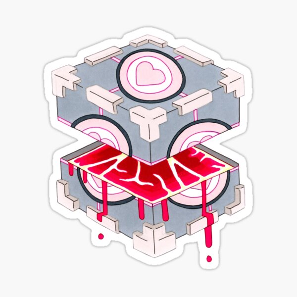"Meat Companion Cube" Sticker by ColaCarnage | Redbubble