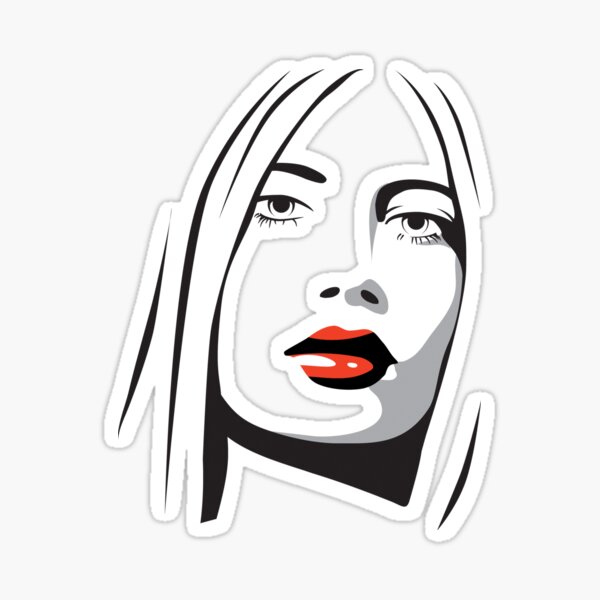 "art girl face" Sticker for Sale by ClothClub | Redbubble