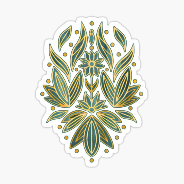 "Rococo Gold Enamel Art Deco" Sticker for Sale by TigaTiga | Redbubble