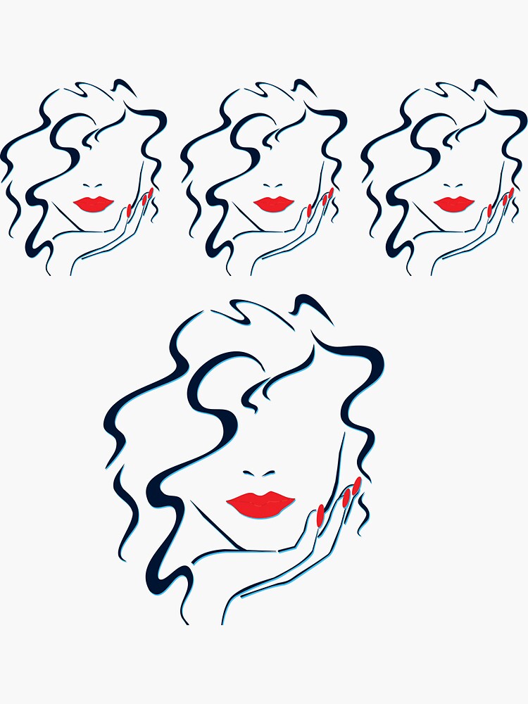 "art girl face sticker" Sticker for Sale by ClothClub | Redbubble