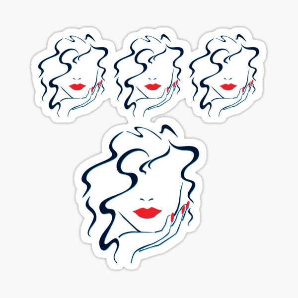 "art girl face sticker" Sticker for Sale by ClothClub | Redbubble