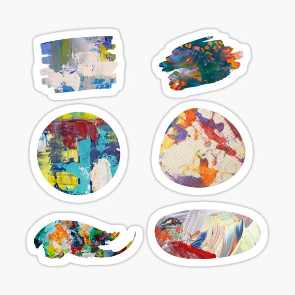 "Paint abstract shape texture sticker pack for journal/ scrapbook ...