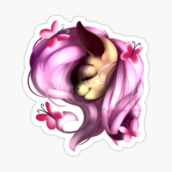 "Fluttershy" Sticker by ravenwithpens | Redbubble