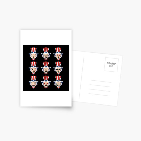 "4th Of July Uncle Sam Emojis Boys Girls Kids USA Emoticons" Postcard ...