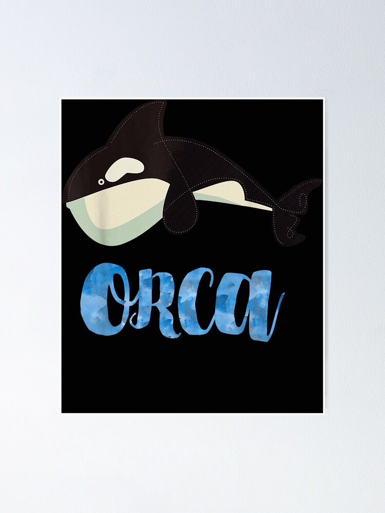 "Cartoon Orca Whale Funny Beach Art Graphic" Poster for Sale by ...