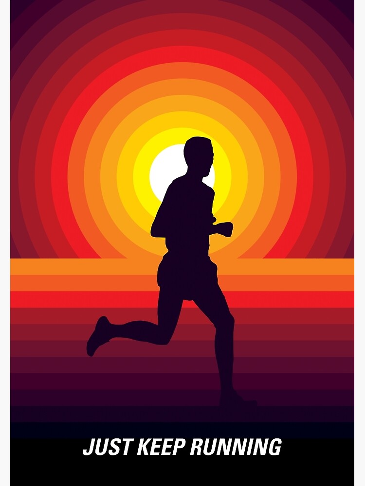 "Just Keep Running - Summer Sunset Silhouette (Man)" Poster for Sale by ...