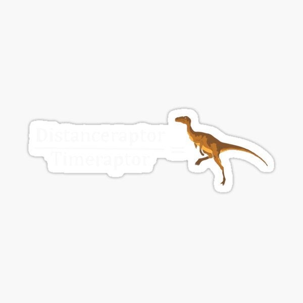 "Velociraptor Math - Funny Dinosaur Velocity Formula" Sticker for Sale ...