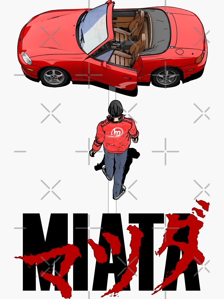 "NB Miata Anime Tshirt Design" Sticker for Sale by Erics75218 | Redbubble