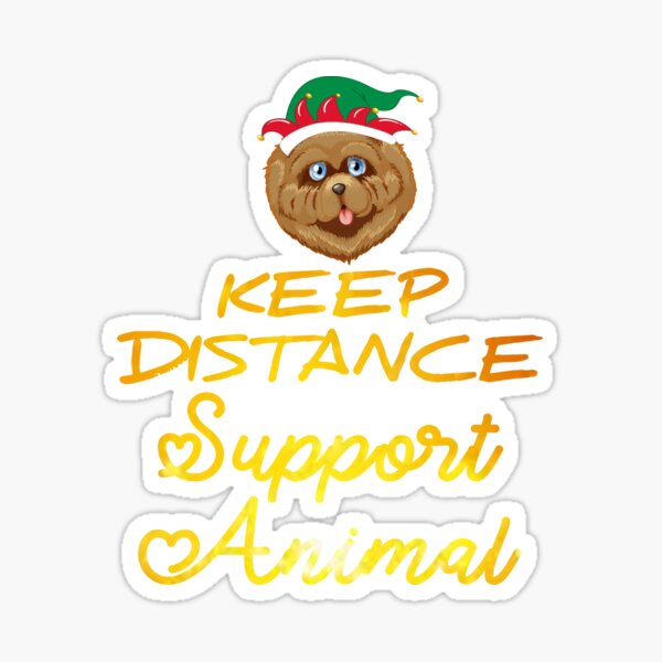 "Keep Distance Support Animal" Sticker by lucatri1997 | Redbubble