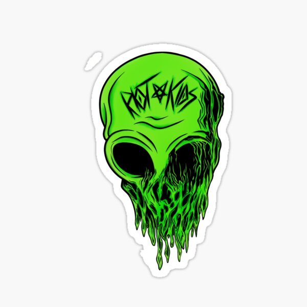 "Alien Face Melt" Sticker for Sale by RiotKidsOH | Redbubble