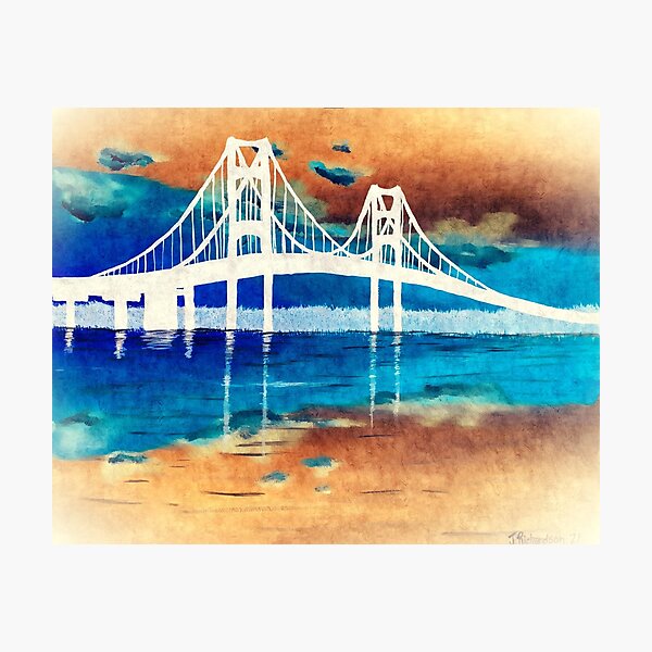 "Mackinac Bridge Inverse Color" Photographic Print by SistersInArtN ...