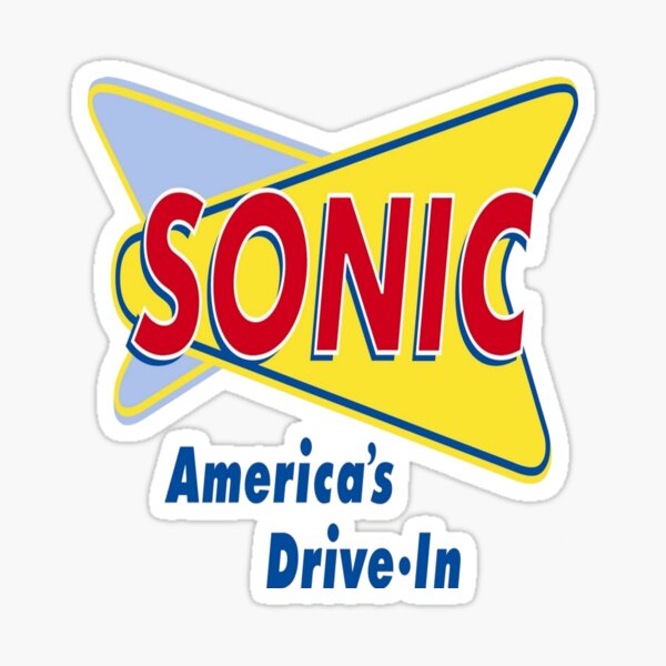 "Sonic America's drive-in fast food Logo Red Essential" Sticker by ...