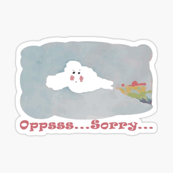 "Funny and cute cloud farting rainbow. " Sticker for Sale by ...