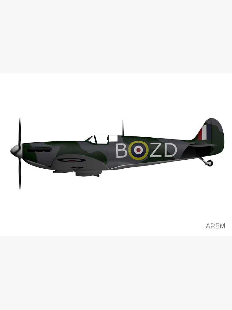 "Spitfire Side View" Poster for Sale by AREM | Redbubble